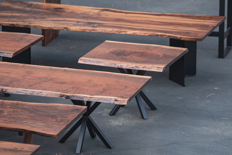Live Edge Walnut Dining Tables, Various Designs, for Custom Order Only ...