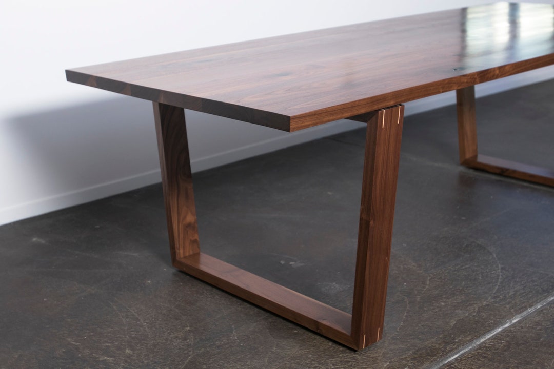 Solid Walnut 'SOLSTICE' Dining Table, Floating Wide-set Walnut ...