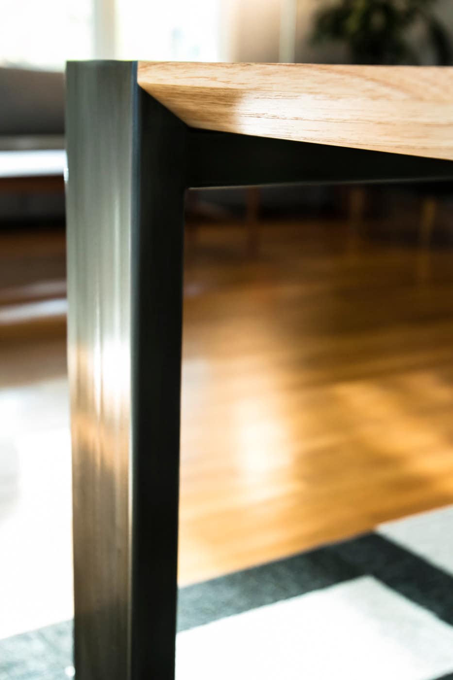 Ash Beveled Profile 'hudson' Dining Table, Steel Frame, Custom shipping ...