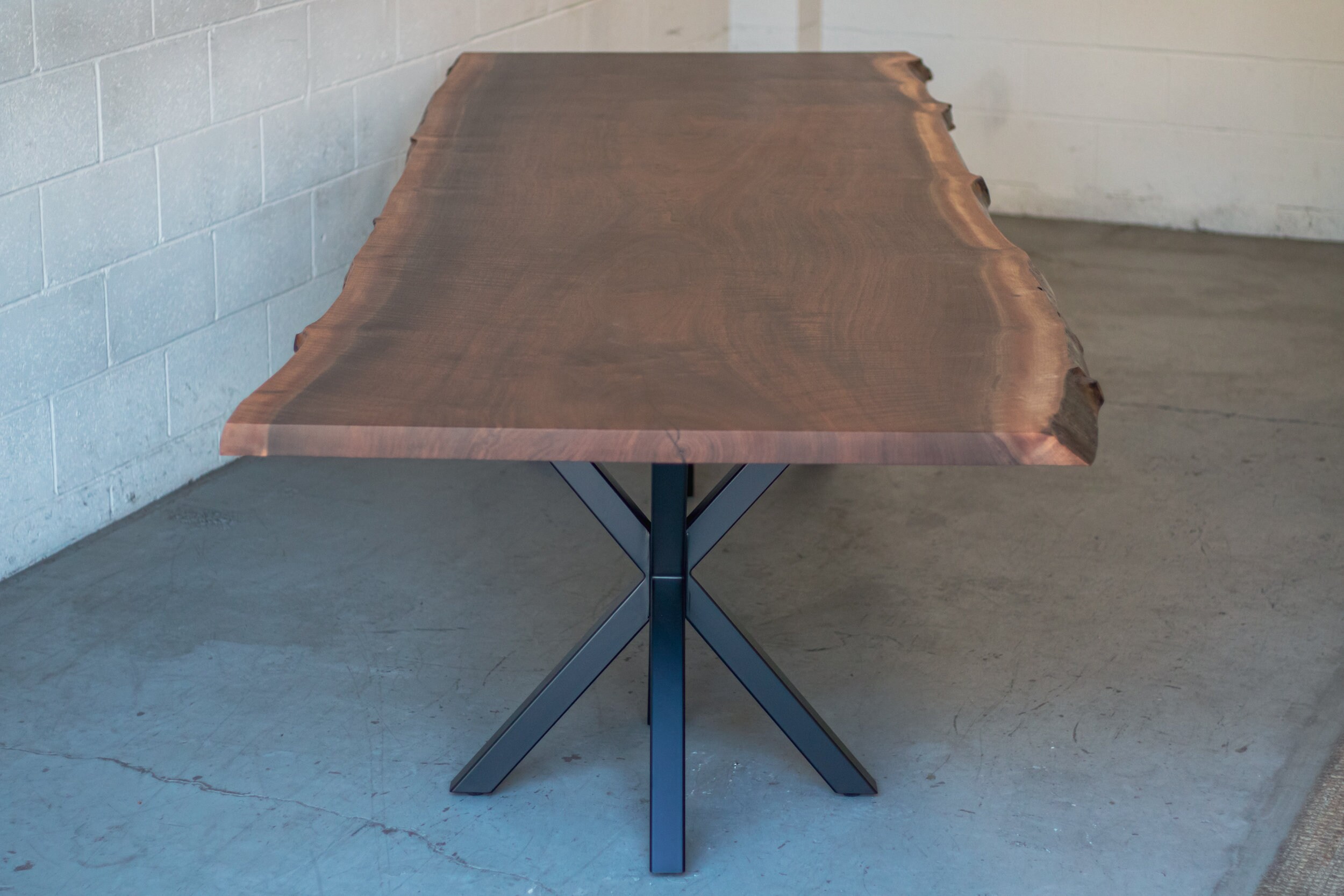 Live Edge Walnut 'NORTHSTAR' Dining Table, Set of Mini Pedestal Bases ...