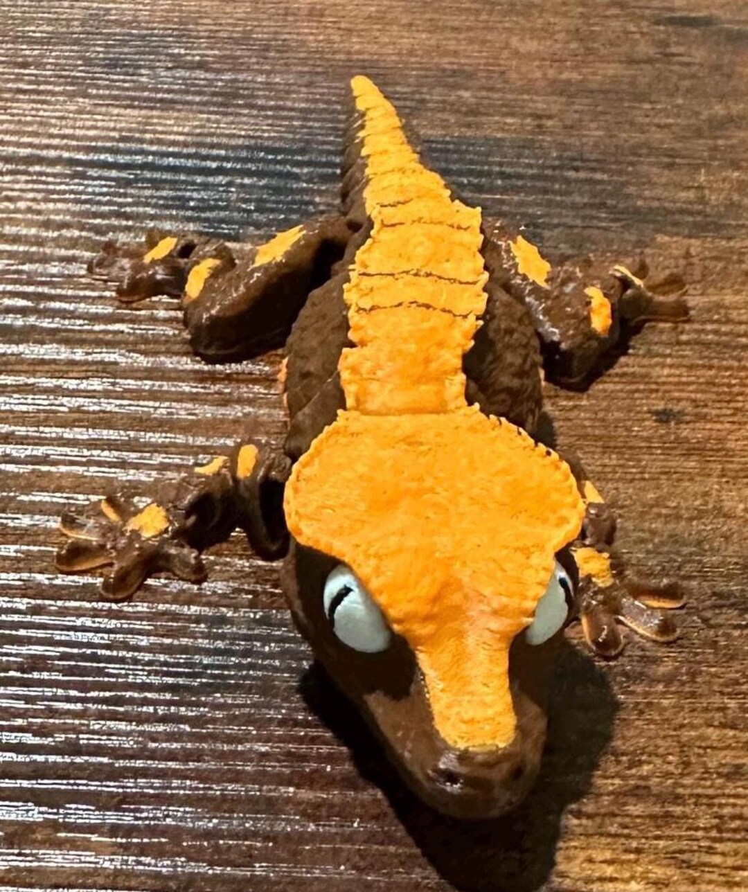 Articulated Crested Gecko Toy Orange and Brown Design Durable Plastic ...