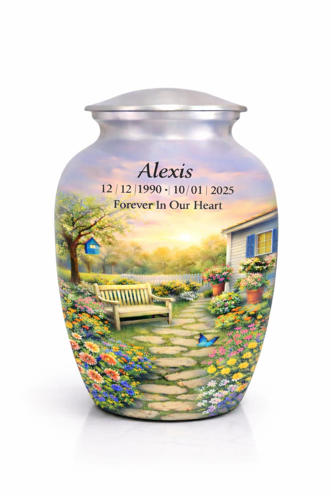 Personalized Hand Painted Cremation Urn – Custom Name Memorial Urn for ...