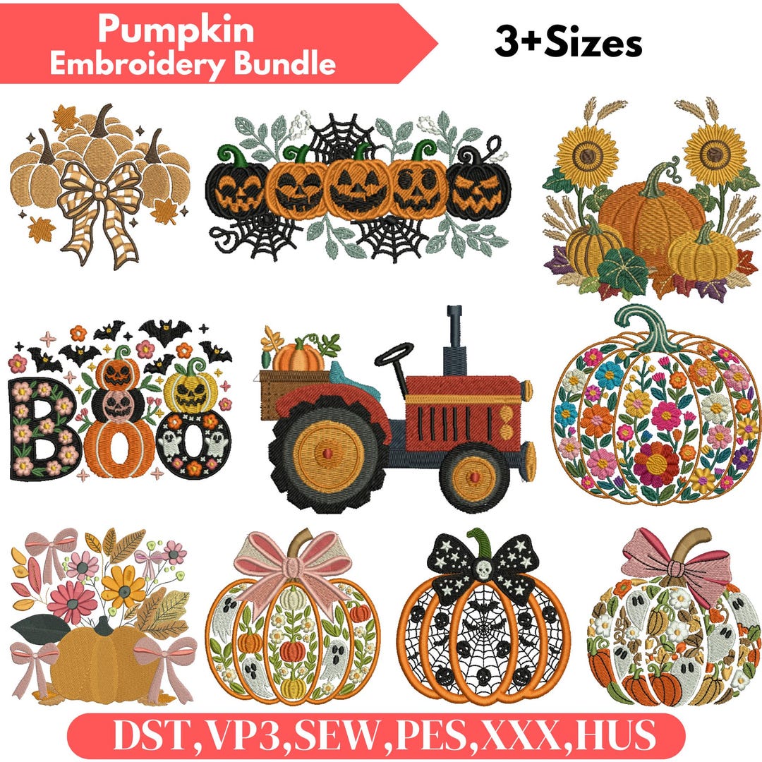 Mini Pumpkin Machine Embroidery Designs Autumn Pumpkin Embroidery ...