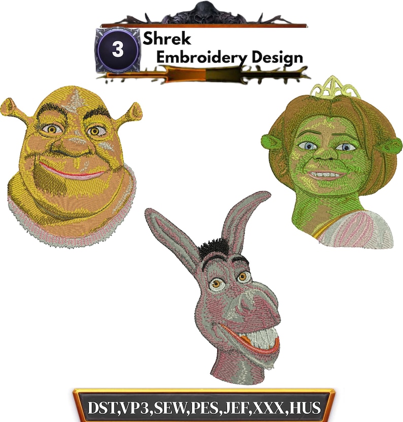 Shrek Embroidery Design Cartoon Machine Embroidery Hugging Woody ...