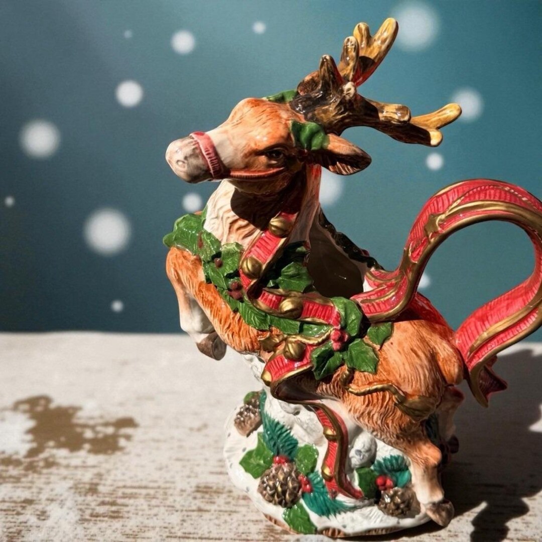 1993 FITZ & Floyd Reindeer Pitcher W/box - Etsy