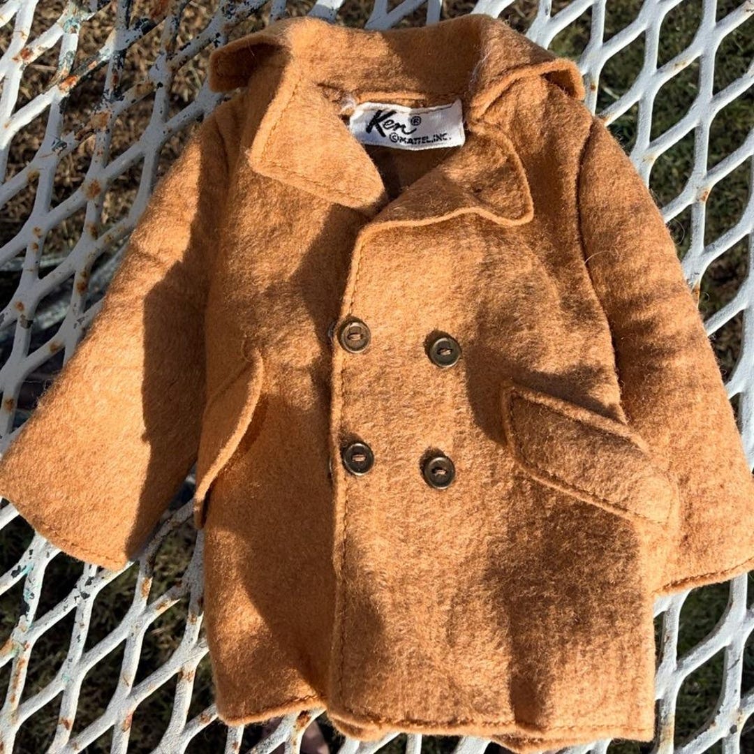 Vintage Ken Doll Tan Felt Coat 1970s - Etsy