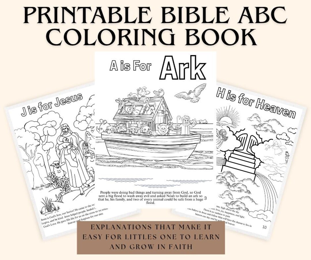 Bible ABC Coloring Book for Kids – Christian Alphabet Printable With ...