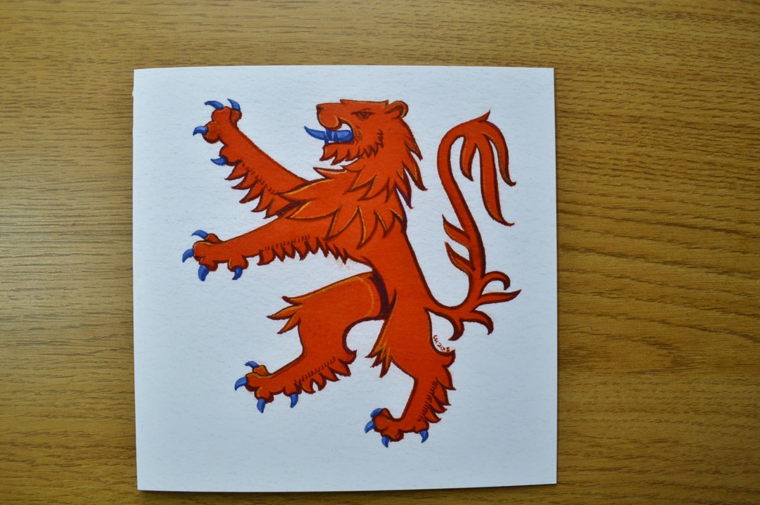 Lion Rampant Red Lion Heraldry Greetings Card - Etsy