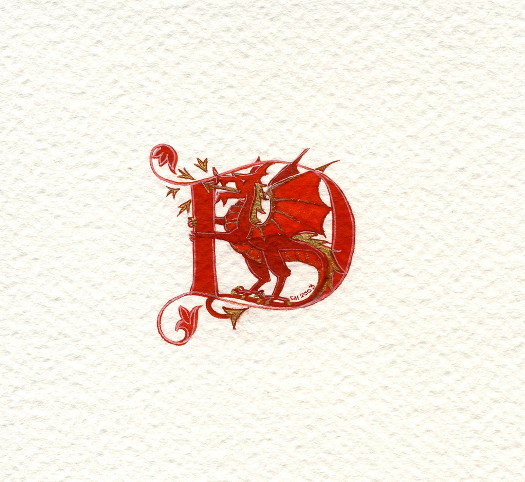 Letter Handpainted With a Red and Gold Dragon Handmade Letter Gift. - Etsy