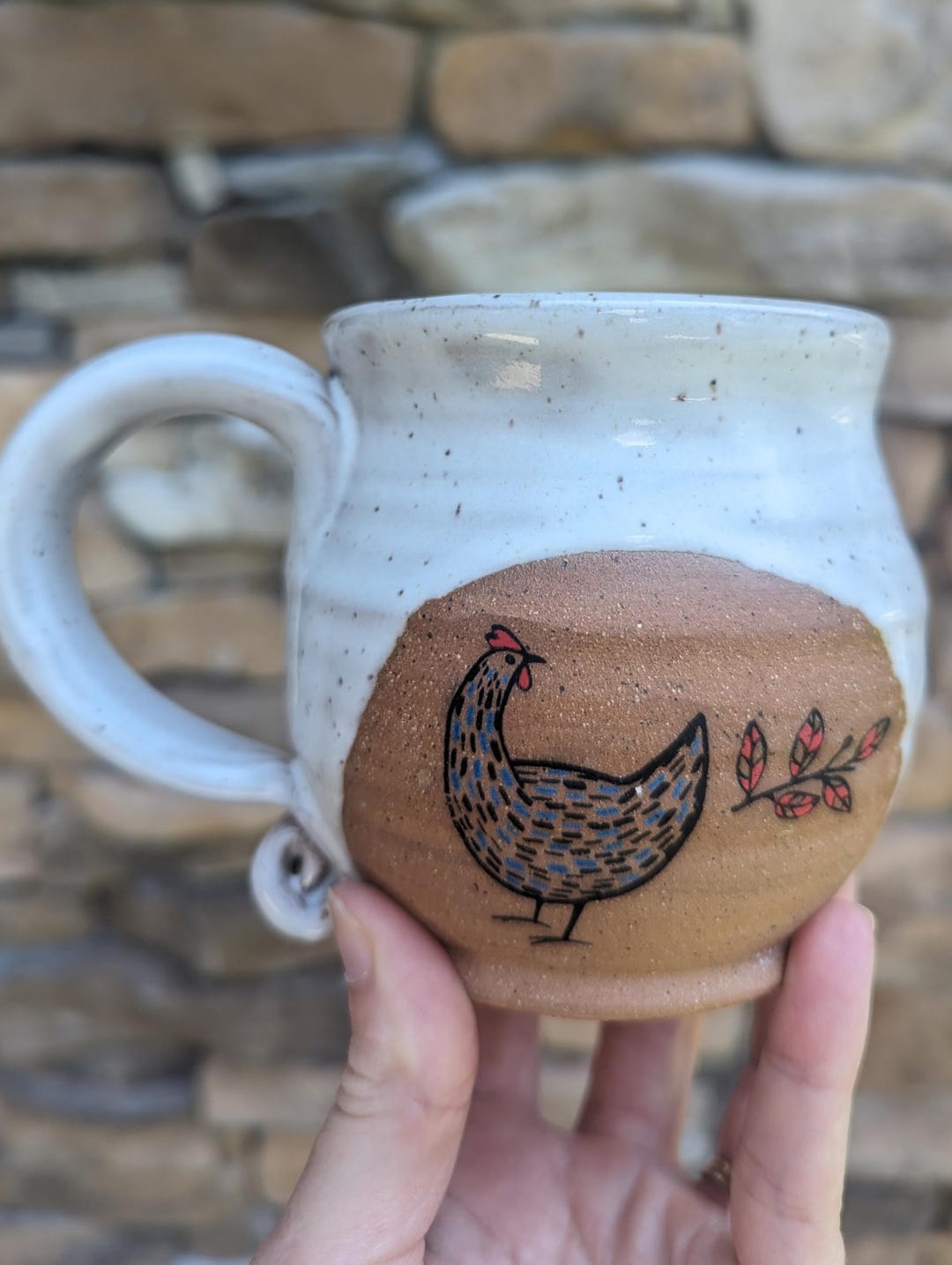 Farmhouse Chic: Petite Stoneware Chicken Mugs - Etsy