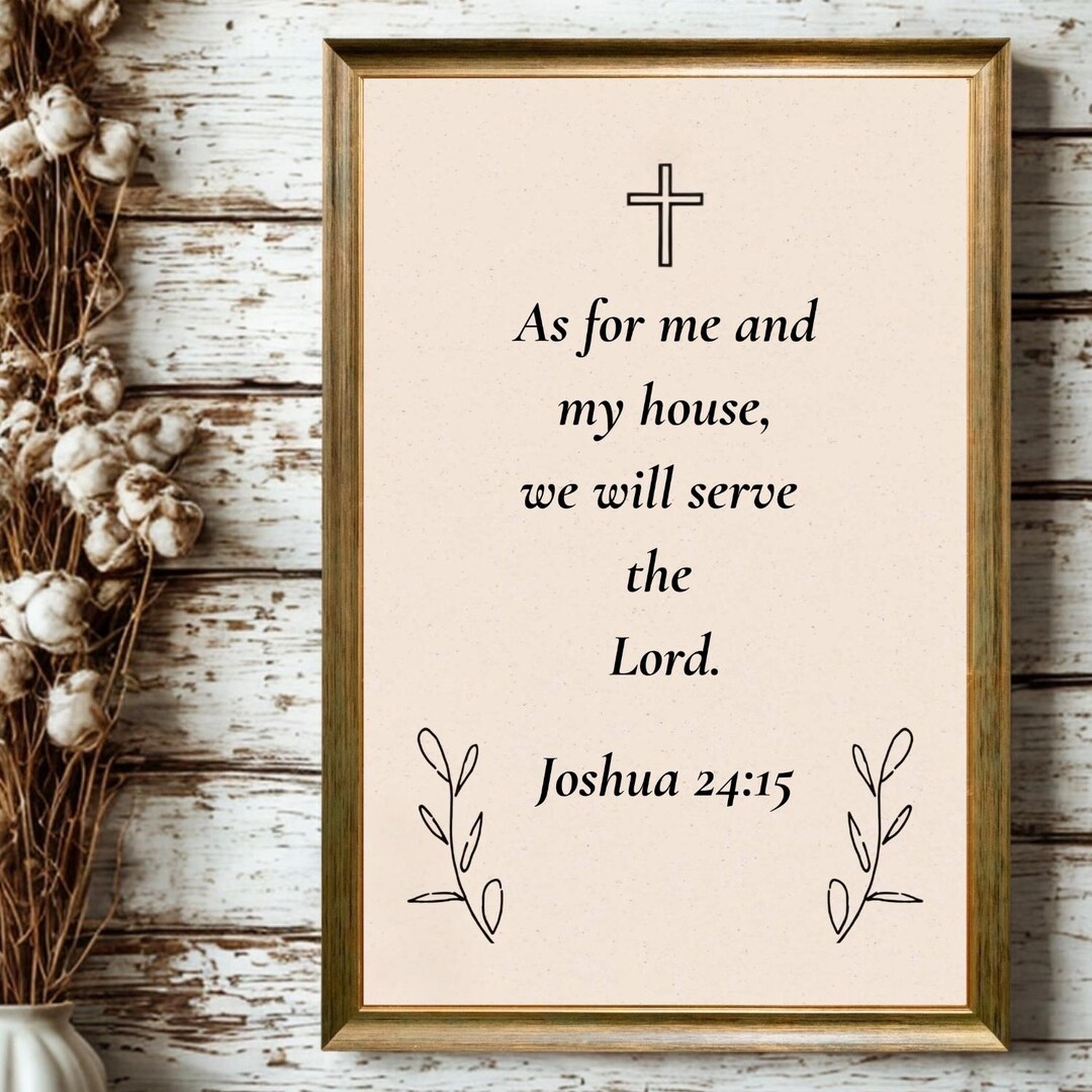 As for Me and My House - Bibelverse - Bible Quotes Wall Art Digital ...
