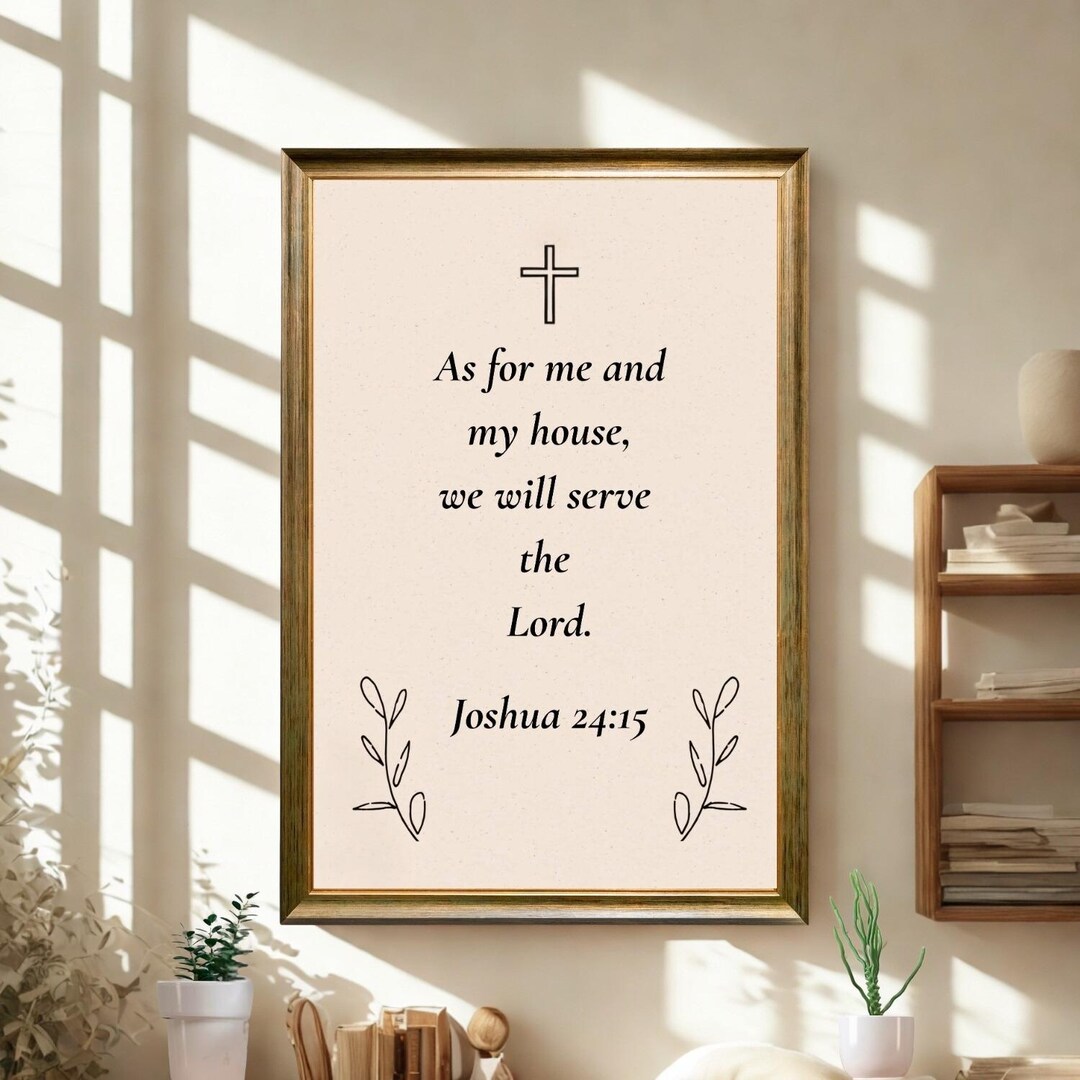 Olive Branch Joshua 24:15 Bible Verse Wall Art Digital Download ...