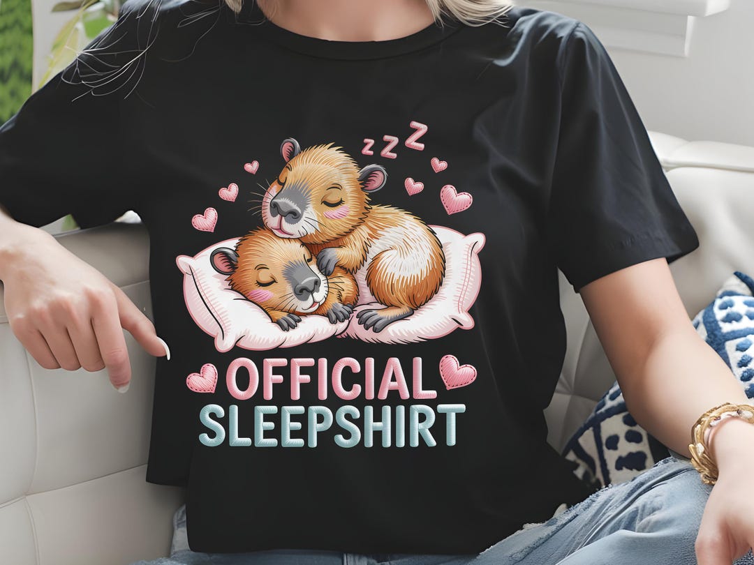 Official Sleepshirt Capybara SVG PNG, Cute Sleeping Capybara Design ...