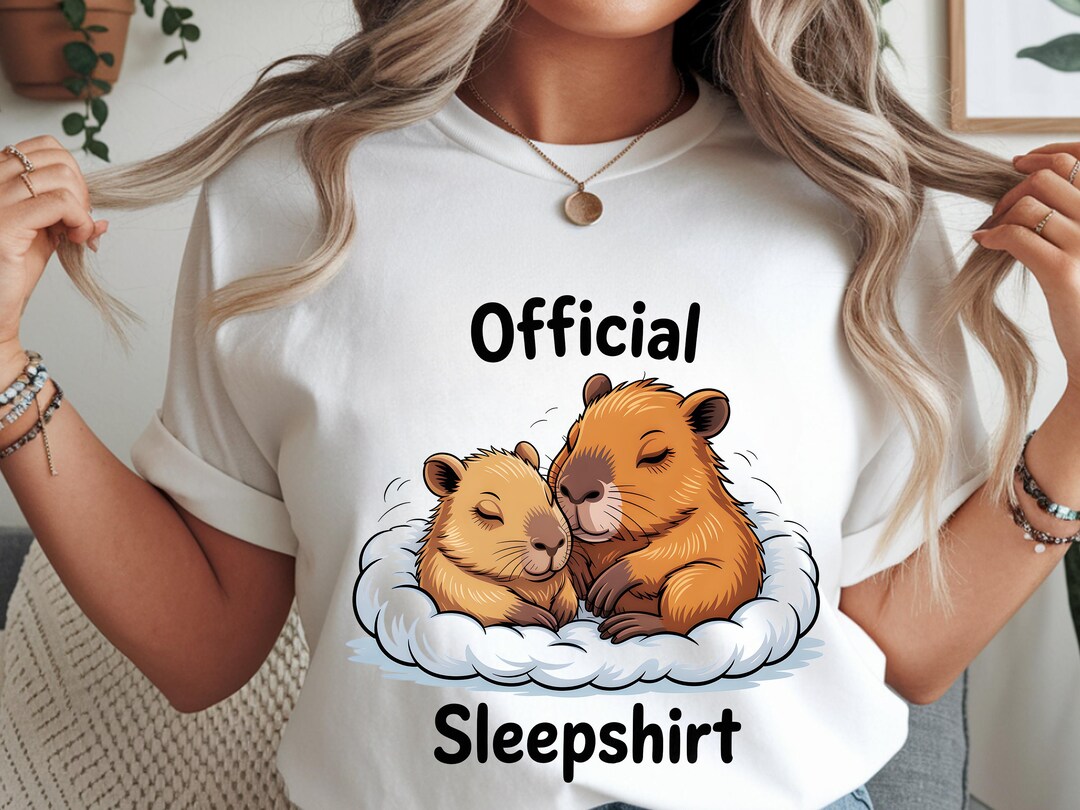 Official Sleepshirt Capybara SVG PNG, Cute Sleeping Capybara Design ...