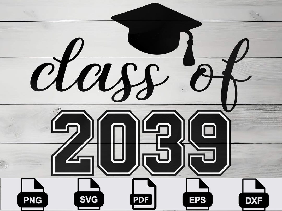 Class of 2041 Png Svg Eps Pdf Dxf | Graduation Year Varsity Numbers Cut ...
