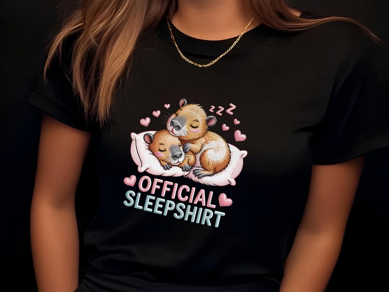 Official Sleepshirt Capybara SVG PNG, Cute Sleeping Capybara Design ...