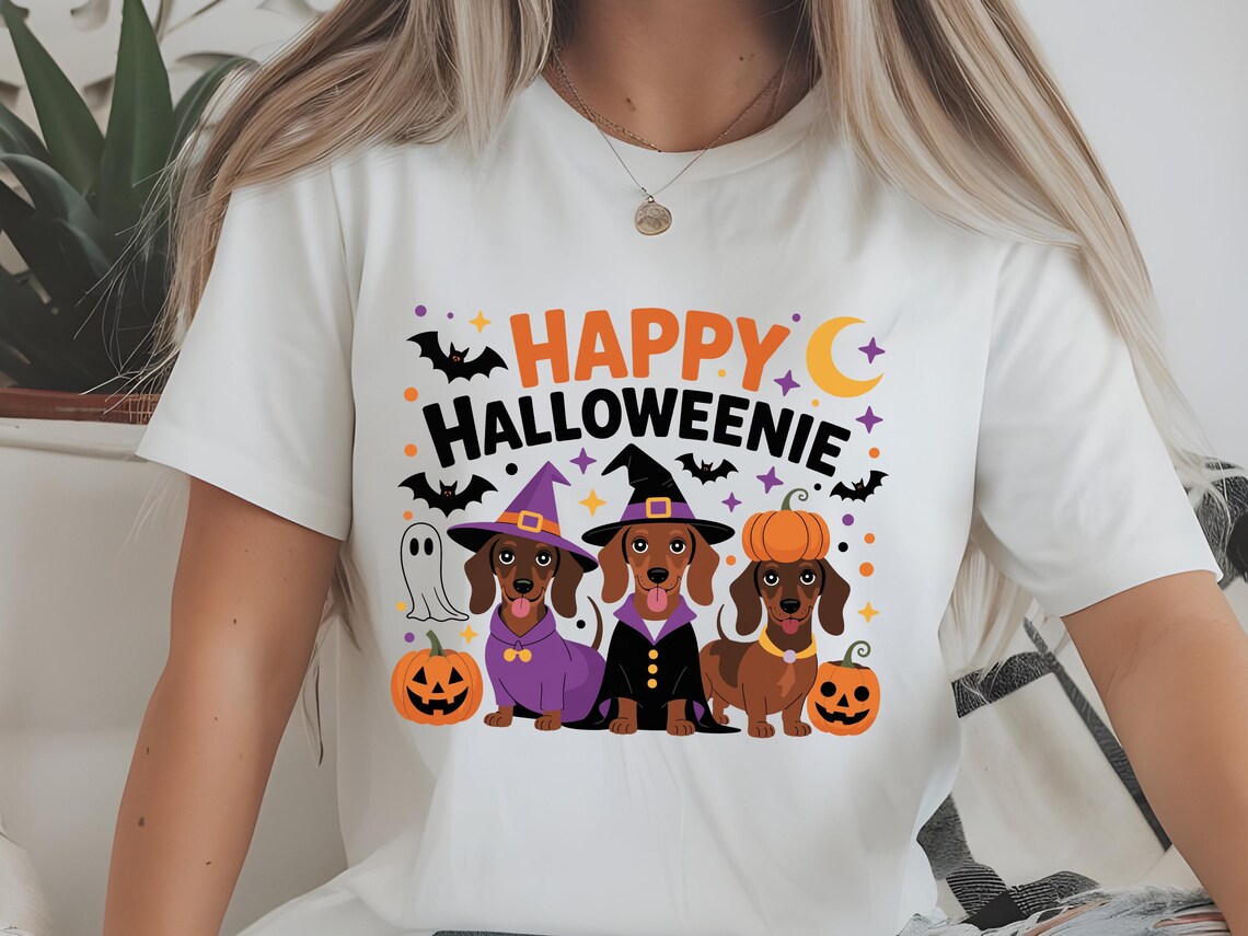 Halloween Dachshund Clipart: Witch, Pumpkin, Mummy (PNG, SVG, PDF) - Etsy