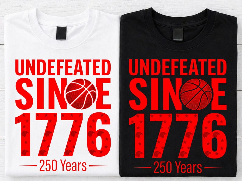 Undefeated Since 1776 PNG Bundle, Patriotic Basketball, 4th of July ...