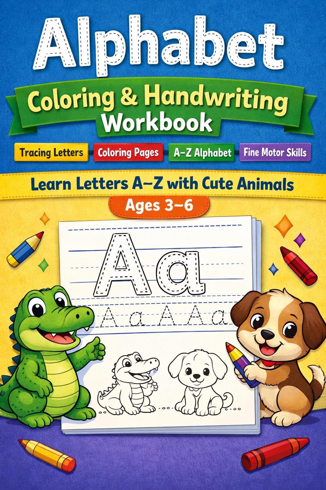Hojas Para Colorear Y Trazar El Alfabeto Para Niños En Edad Preescolar ...