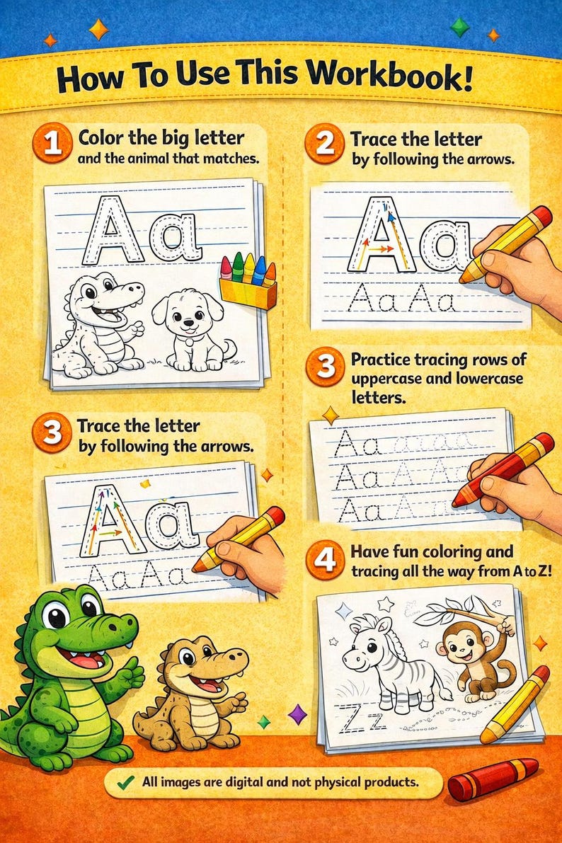 Hojas Para Colorear Y Trazar El Alfabeto Para Niños En Edad Preescolar ...