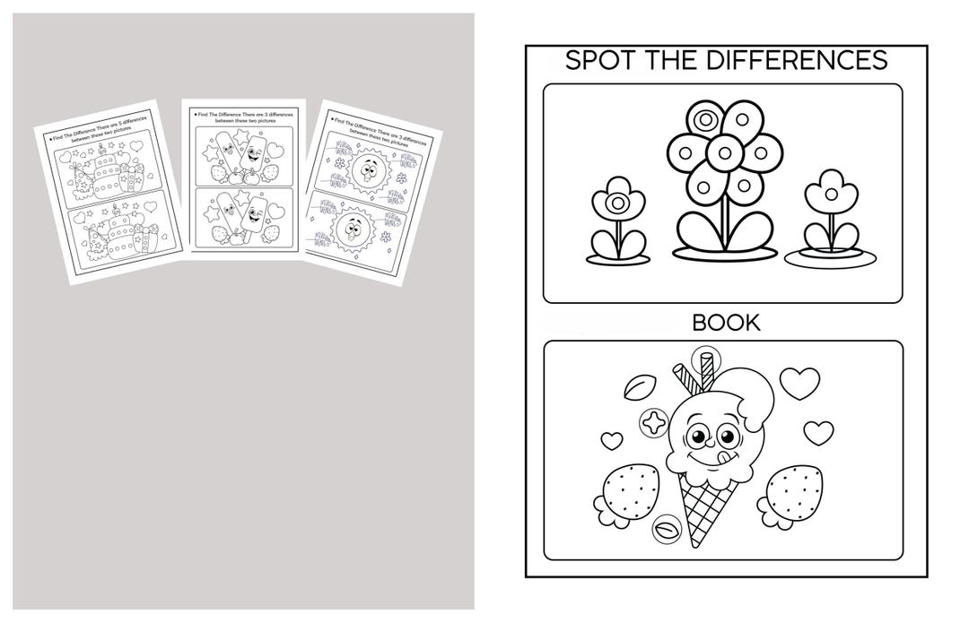Spot the Difference Coloring Book - Spot the Difference Book for Kids ...