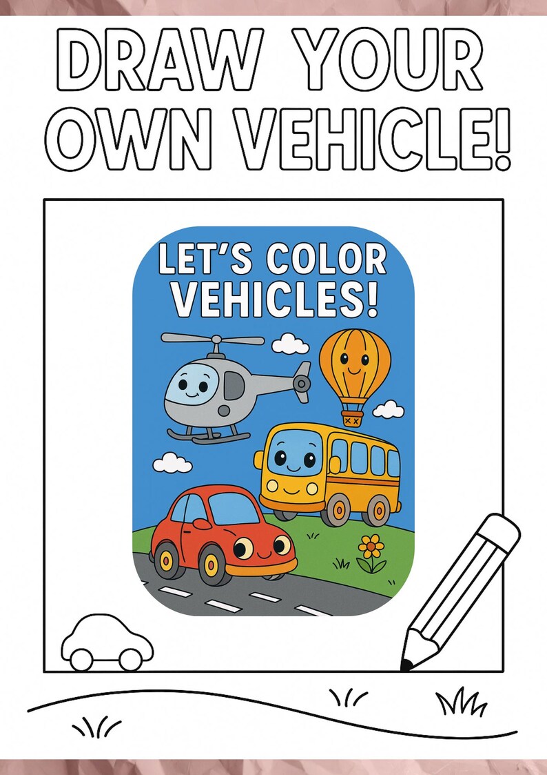 Printable Vehicle Coloring Book for Kids – 25 Fun Transportation Pages ...