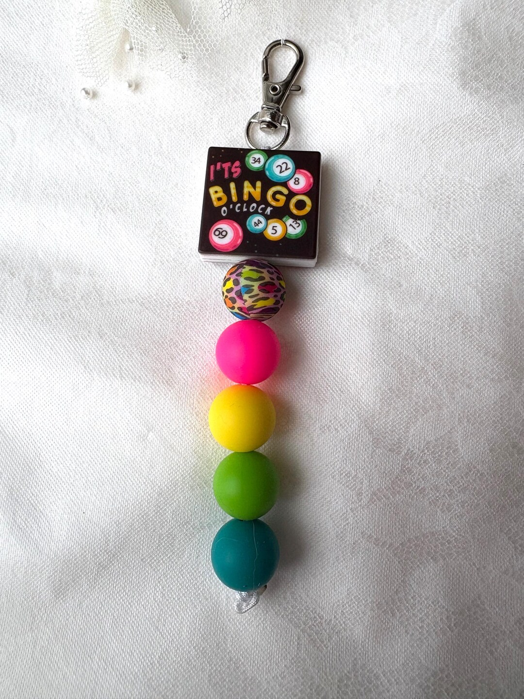 4” It’s BINGO O’clock Beaded Keychain Bag Purse Backpack Charm - Etsy