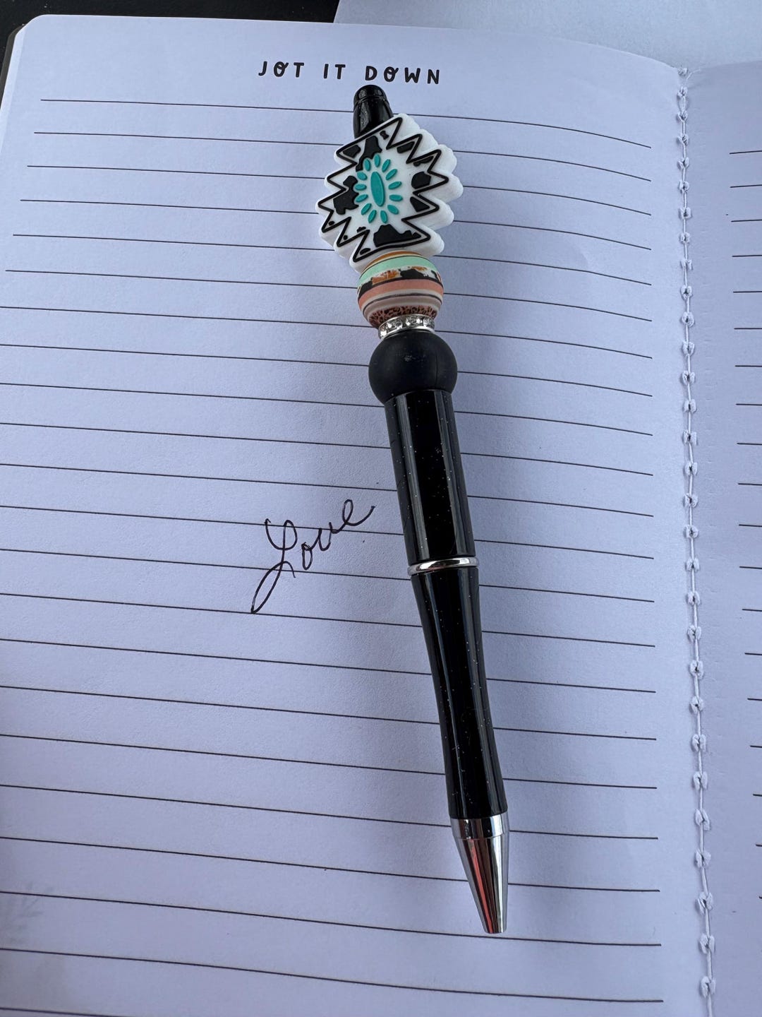Native Aztec Inspired Beaded Black Ink Pen - Etsy