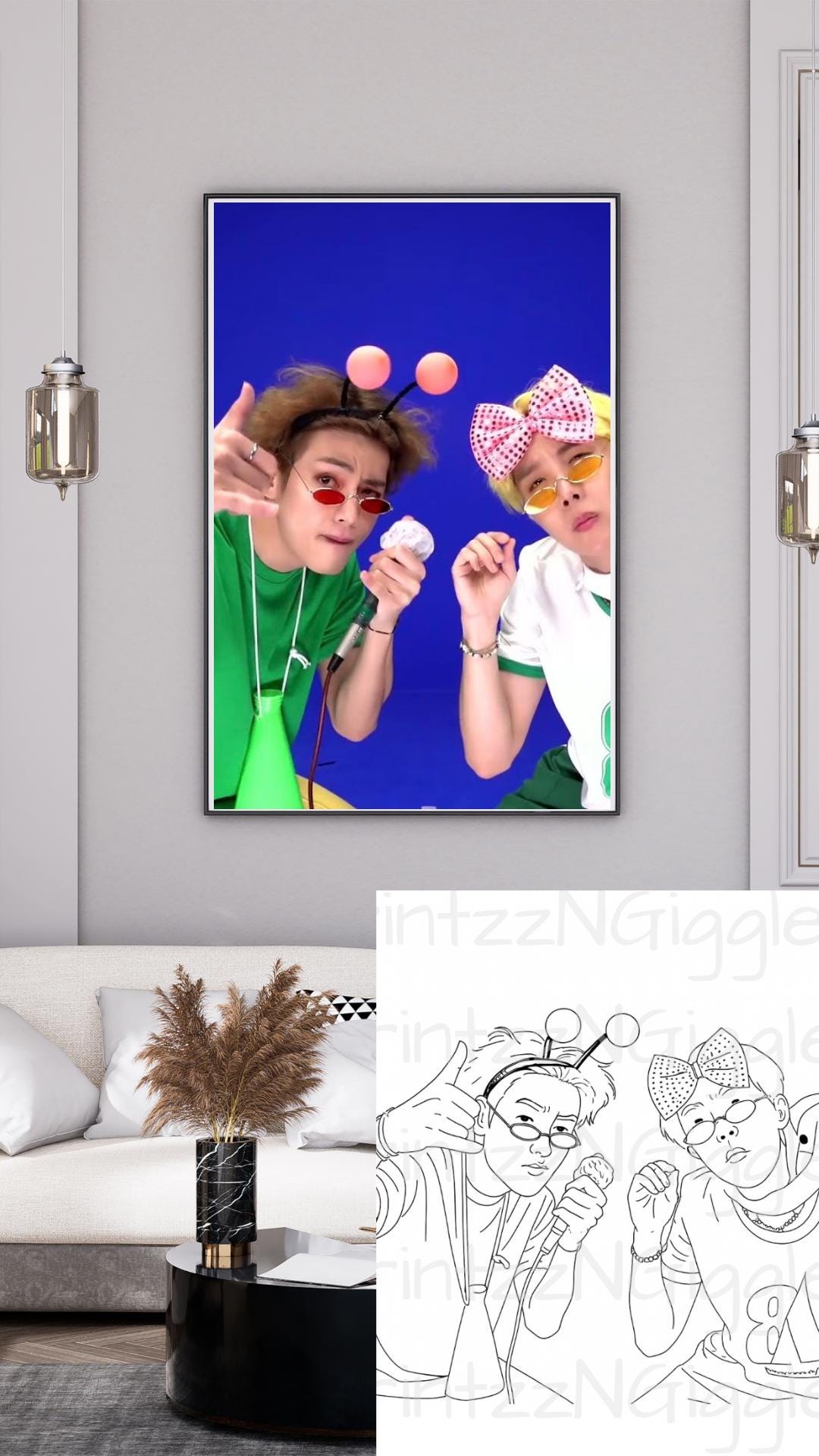 BTS V Digital Printables 3 Pages Black and White Coloring Page - Etsy