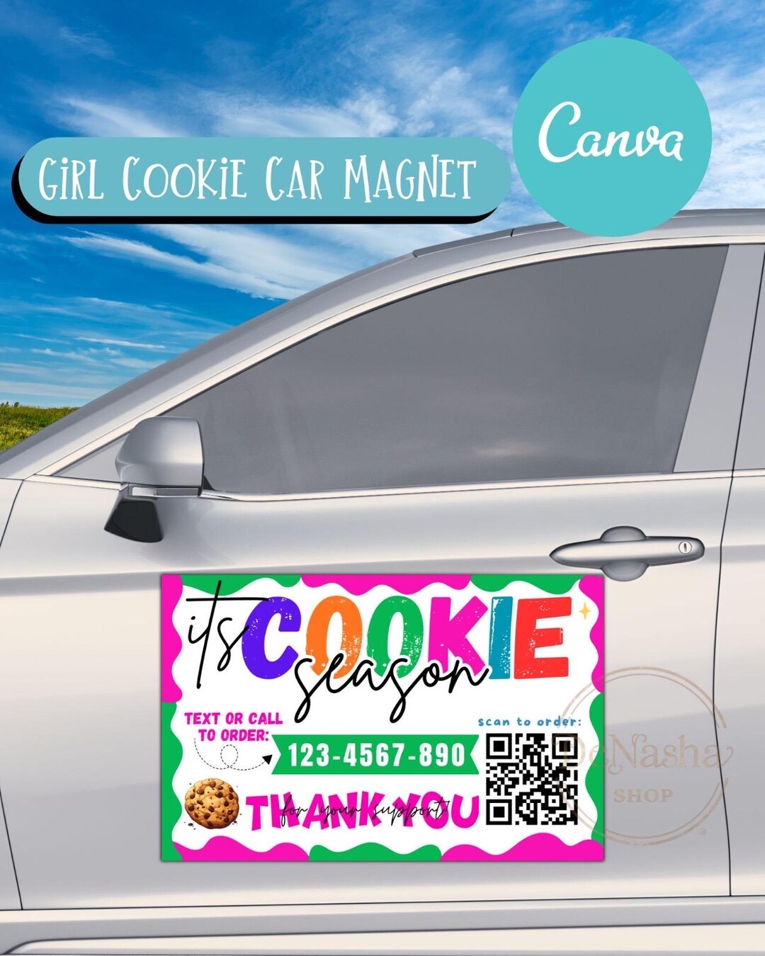 2026 Scout Cookie Car Magnetic Decal With QR Code |girl Cookie 2026 Car ...