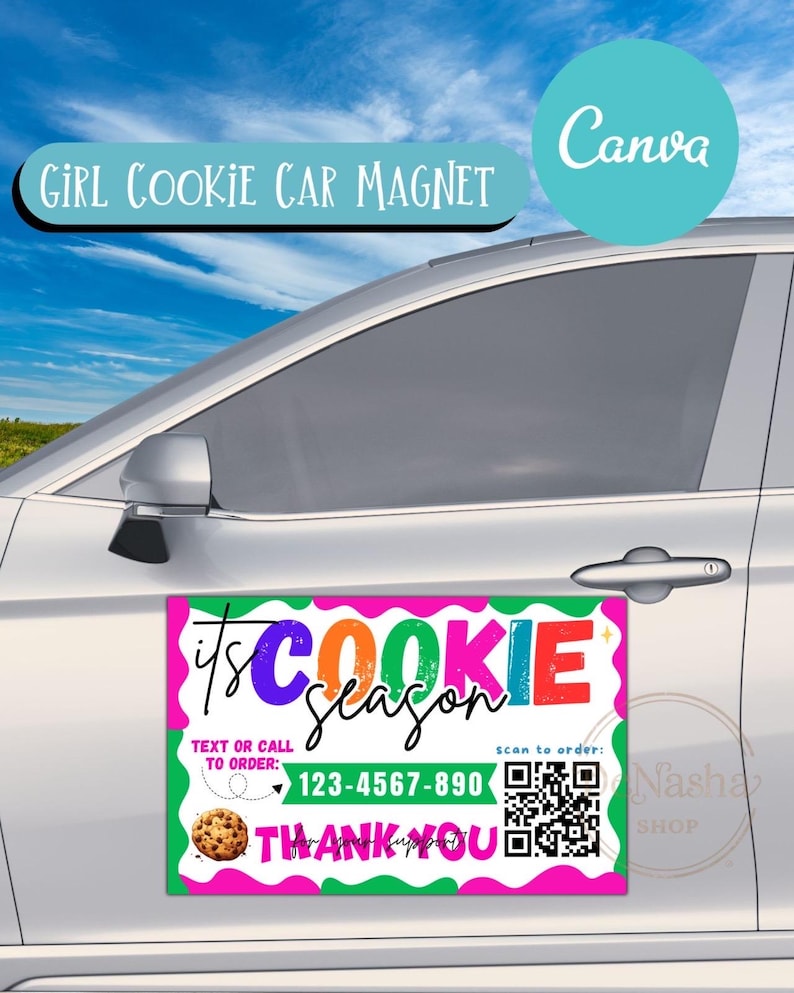 2026 Scout Cookie Car Magnetic Decal With QR Code |girl Cookie 2026 Car ...