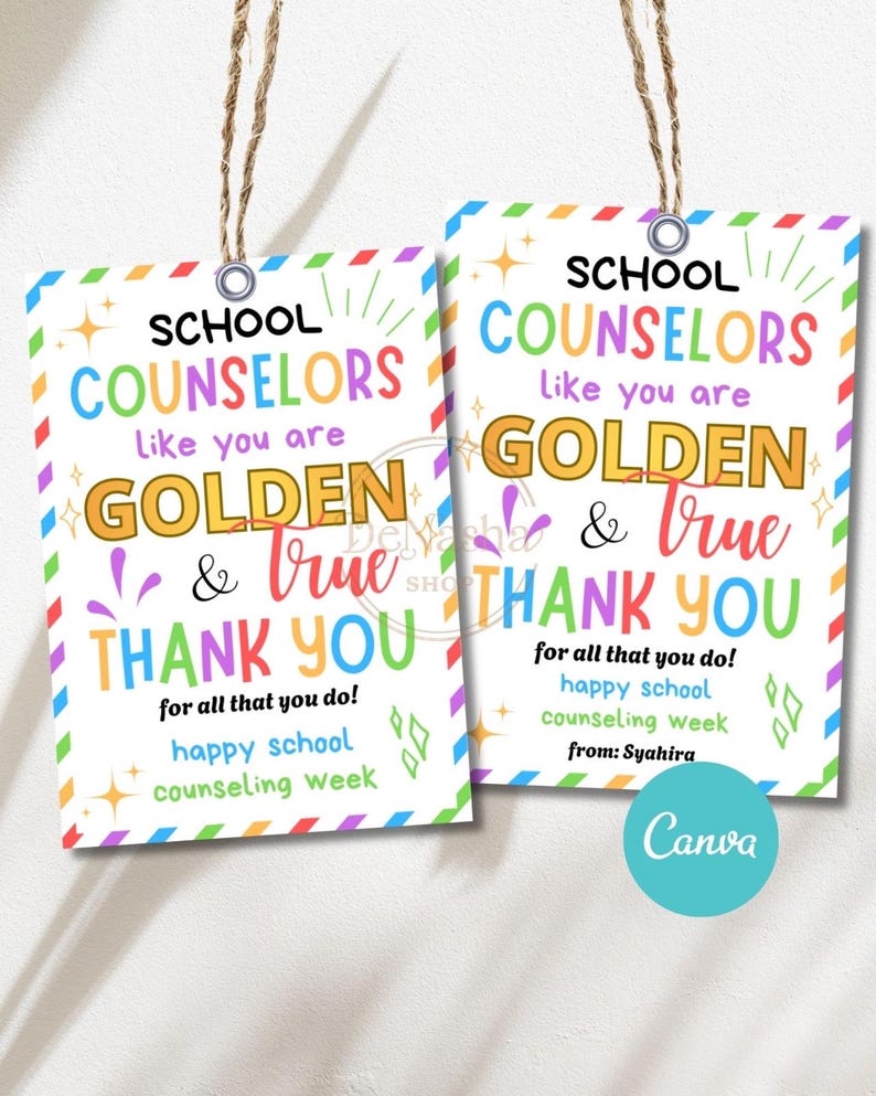 School Counseling Week Gift Tag | Counselor Thank You Card (digital ...