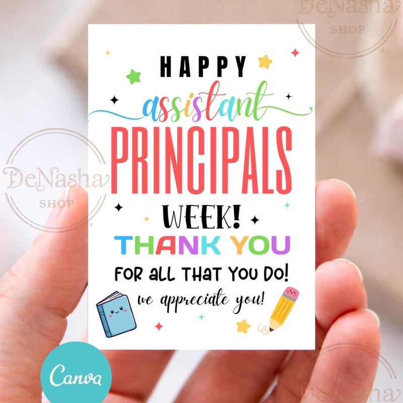 Assistant Principal Cards - Etsy