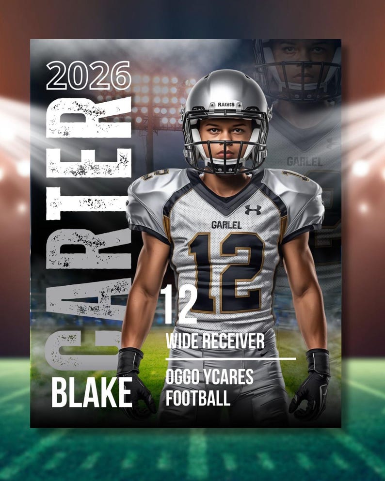 Editable Football Senior Night Poster | Canva Template (digital ...