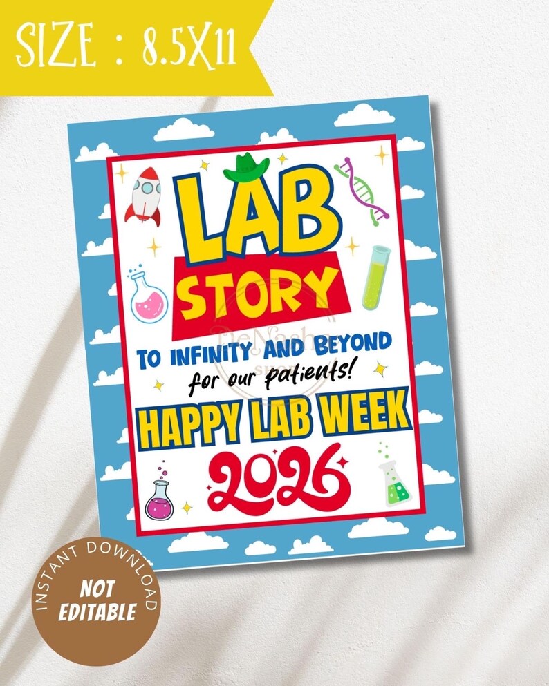 Lab Week 2026 Printable Sign | Lab Story to Infinity and Beyond for Our ...