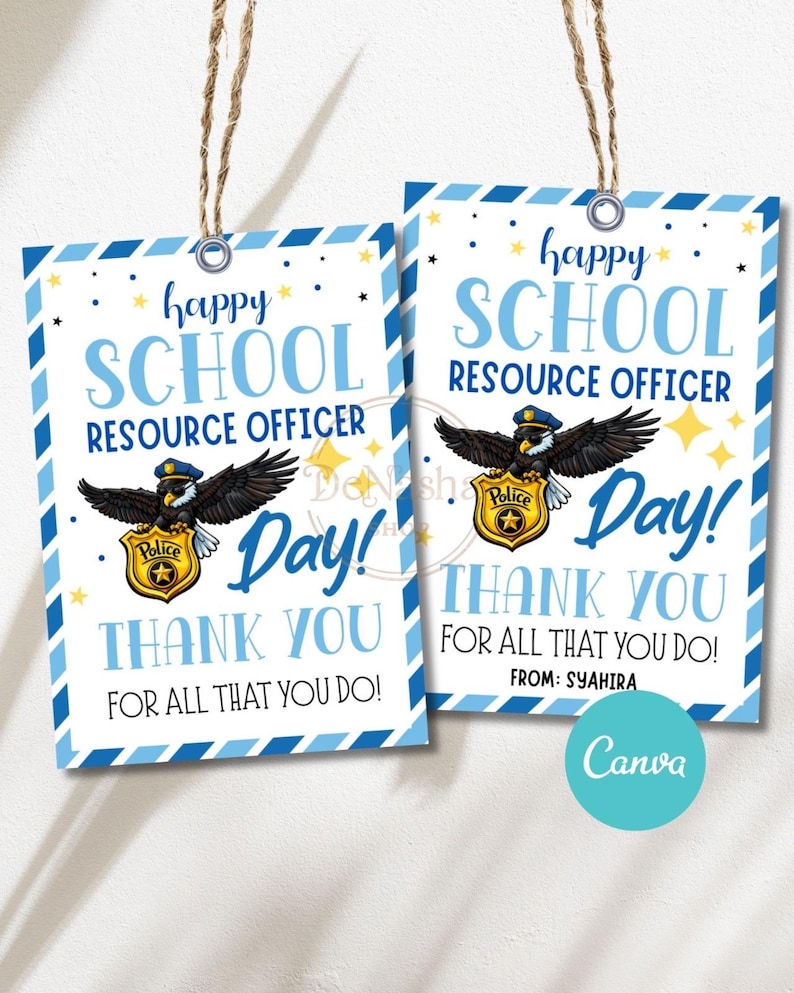 School Resource Officer Gift Tags | Appreciation Day, Editable (PDF ...