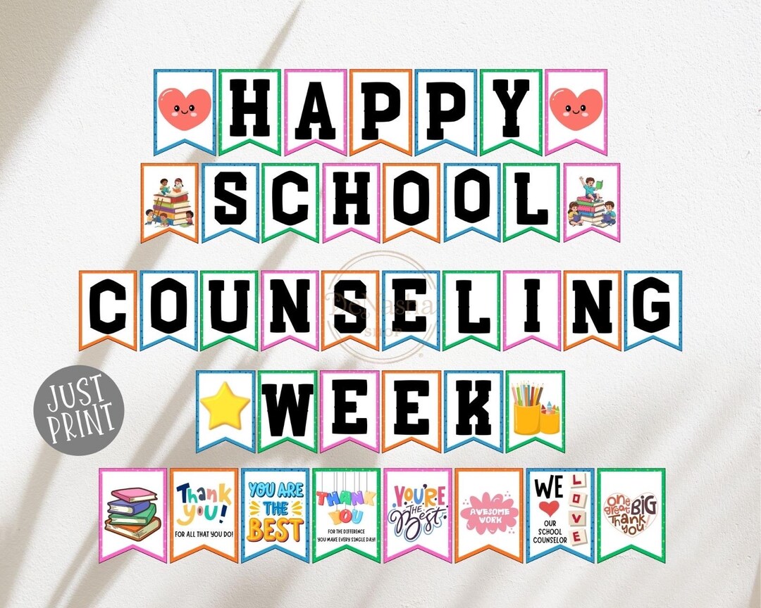 School Counselor Week Banner | Appreciation Pennant Flags (digital ...