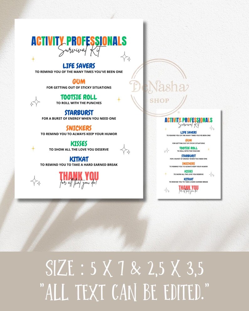 Editable School Counselor Survival Kit | Printable Gift Tags (digital ...
