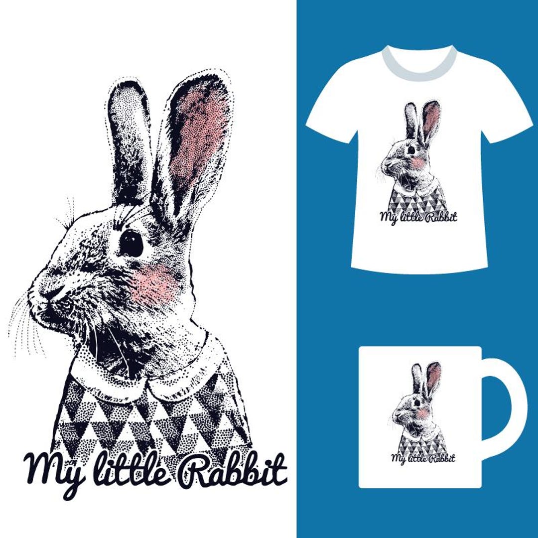 Hand - Drawn Cute Rabbit Art - "my Little Rabbit" Graphic, Whimsical ...