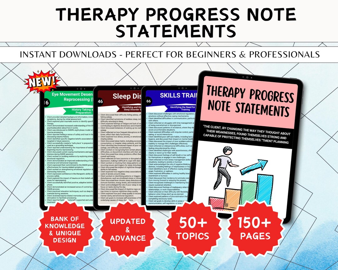 Therapy Progress Notes, Case Management, Therapy Statements, Progress ...
