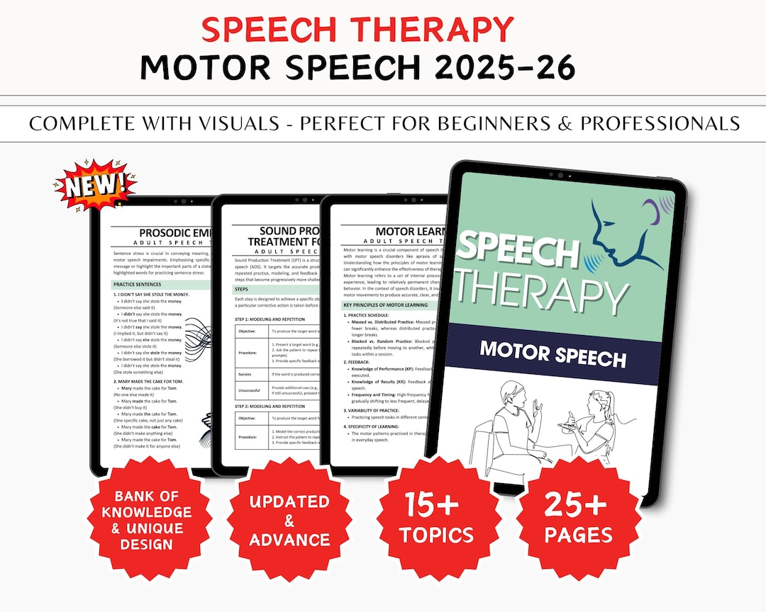 Motor Speech Therapy Pack, Apraxia & Dysarthria Treatment (pdfs) - Etsy