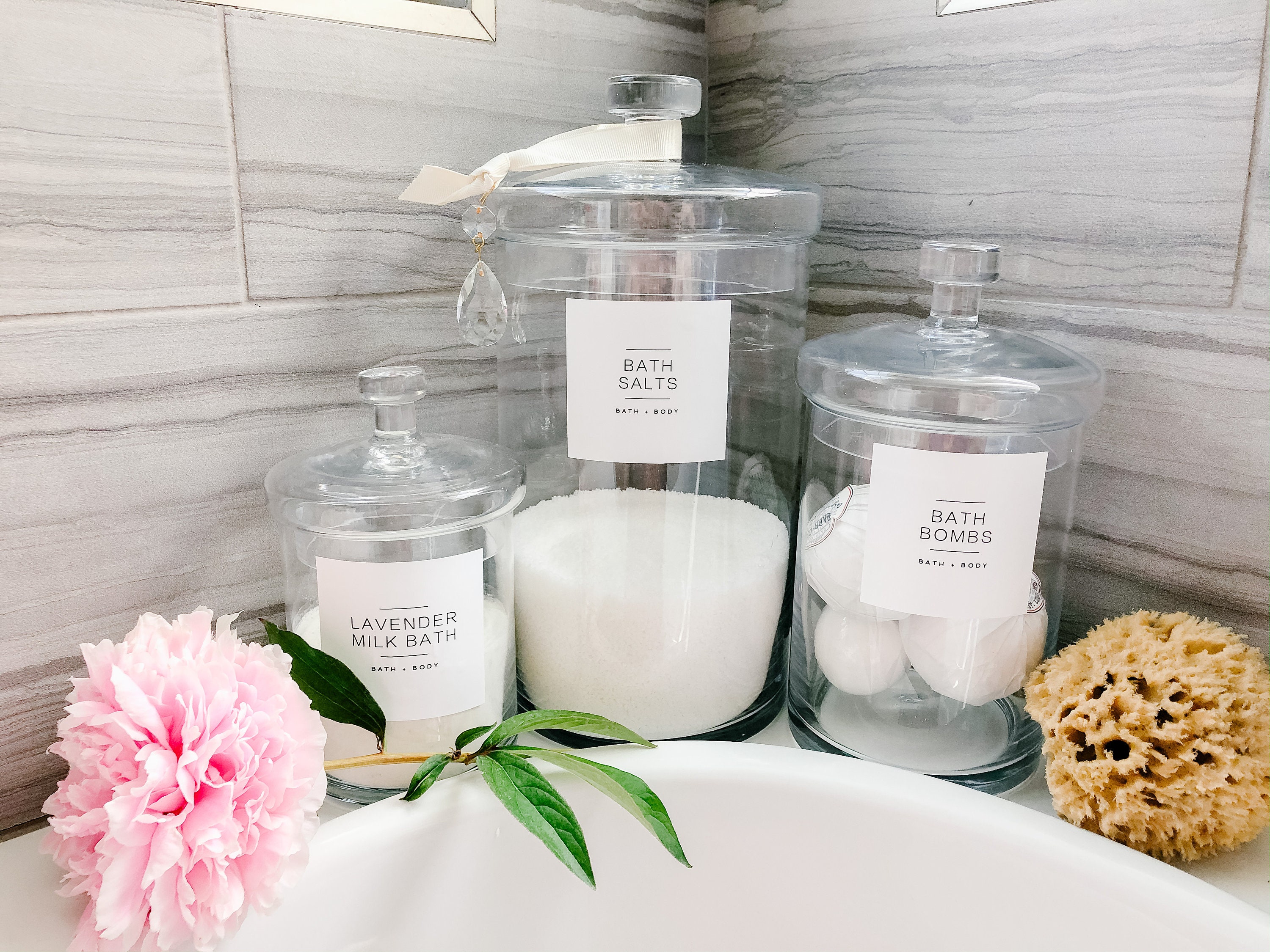 Labels Minimalist custom Bath Label storage adhesive labels for bath ...