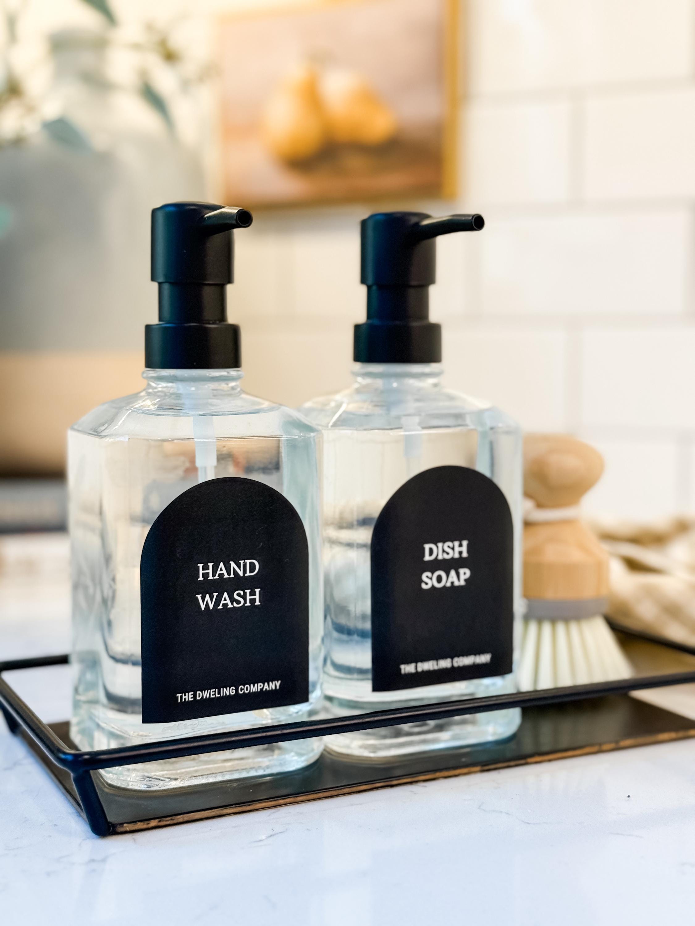 Personalized Soap Dispenser Labels • Black Arch, Waterproof - Etsy