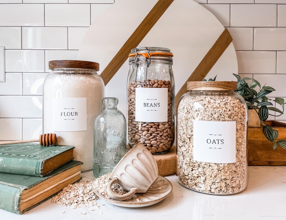 Cottagecore Pantry Labels Water and Oil Resistant Stickers by the ...