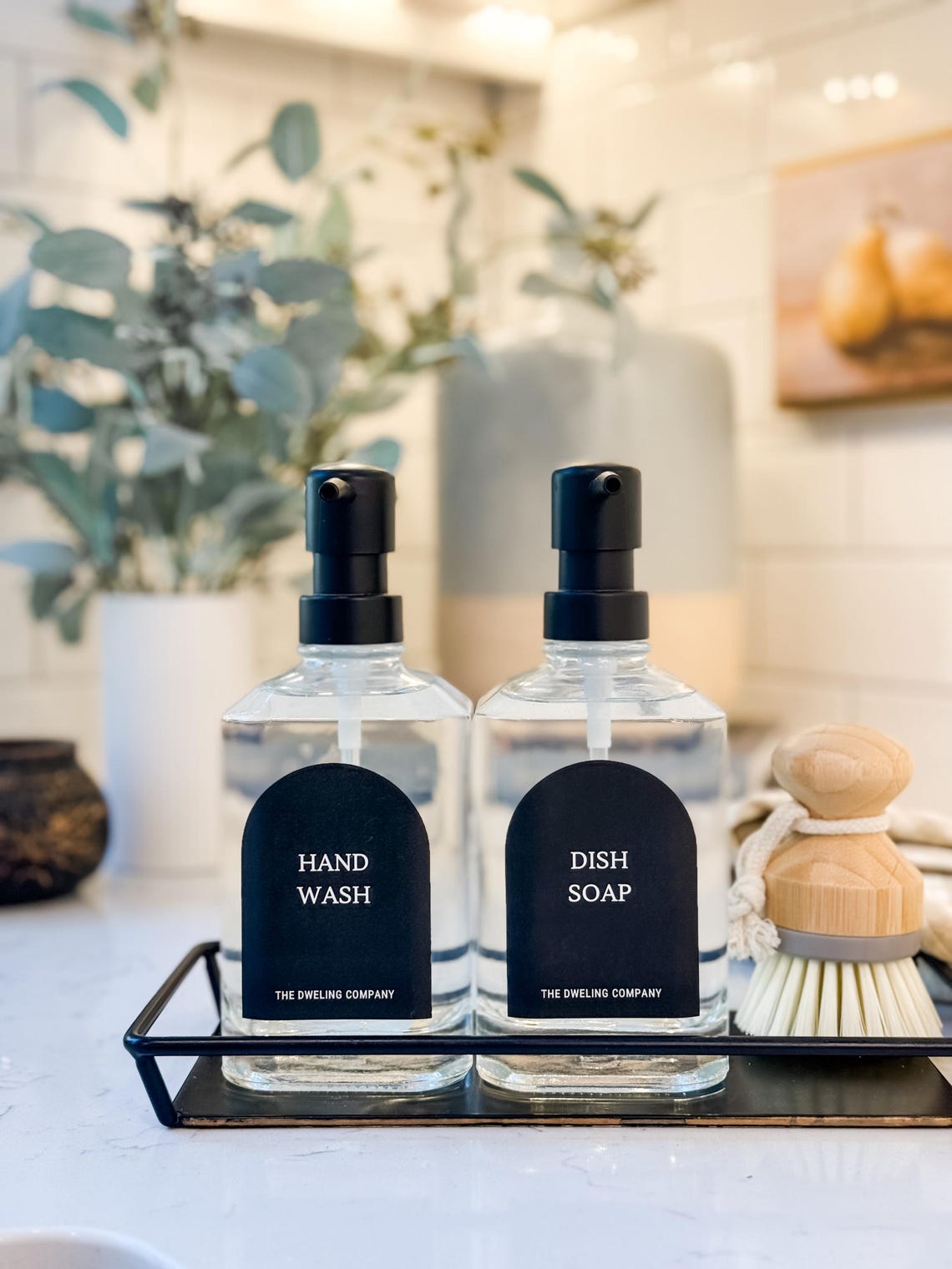 Personalized Soap Dispenser Labels • Black Arch, Waterproof - Etsy