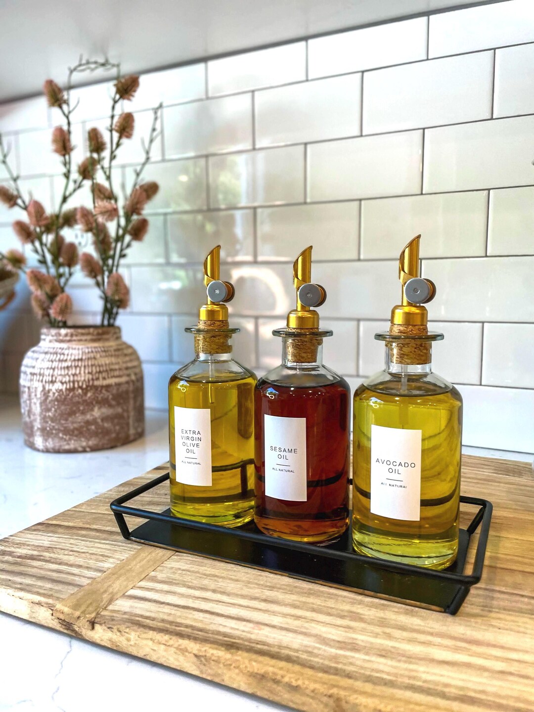 Oil and Vinegar Labels Minimalist Collection Water and Oil Resistant ...