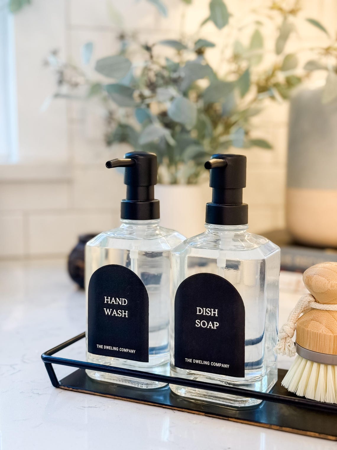 Personalized Soap Dispenser Labels • Black Arch, Waterproof - Etsy