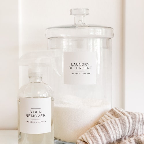 Clean-modern Laundry Room Essentials Labels Water and Oil - Etsy