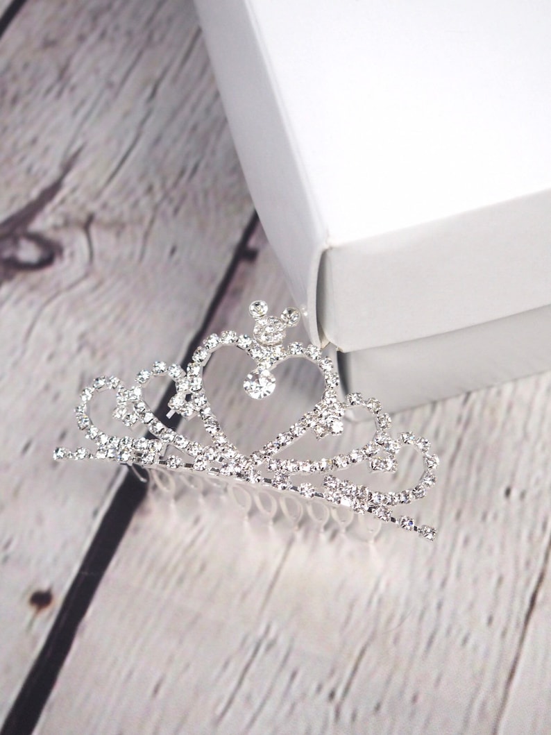 Mickey Mouse Ear Rhinestone Mini Tiara Hair Comb Disney - Etsy