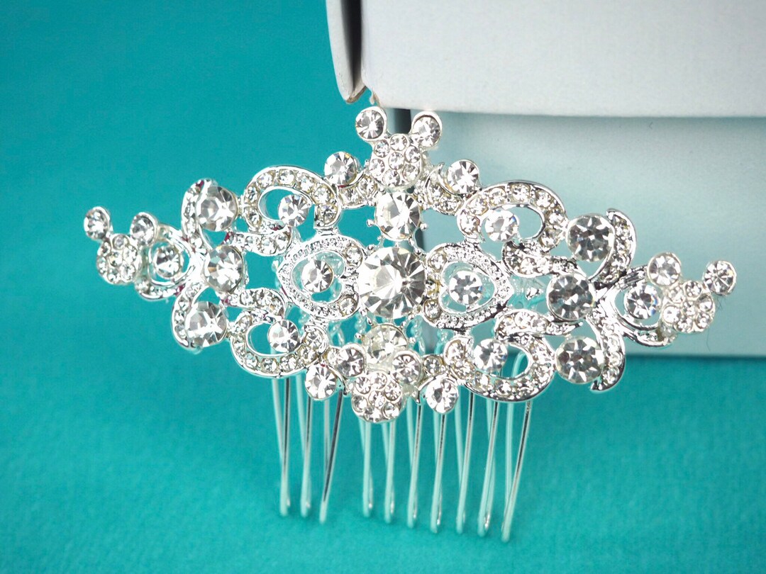 Mickey Mouse Ear Rhinestone Hair Comb - Disney - Silver - Small - Etsy